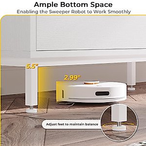 Hasuit White Dresser for Bedroom with 6 Drawers and Storage Shelves, Wide Chest of Drawers with Sturdy Steel Legs, Large Wooden Storage Tower Dresser Organizer, Dresser for Bedroom, Clost, Entryway