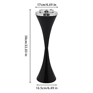 2 Pcs Floor Standing Outdoor Ashtray Modern Windproof Ashtray with Lid Large & Tall Outside Ashtrays Cigar Container Ash Tray for Outside Patio Home Office Indoor, Black
