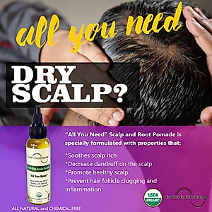 Organic Anti-itch Scalp Treatment, Soothing and Nourishing Treatment for Dry, Flaky Scalps, Anti-Dandruff Scalp Oil Enriched with Tea Tree, Lavender and Rosemary Oil, 2oz