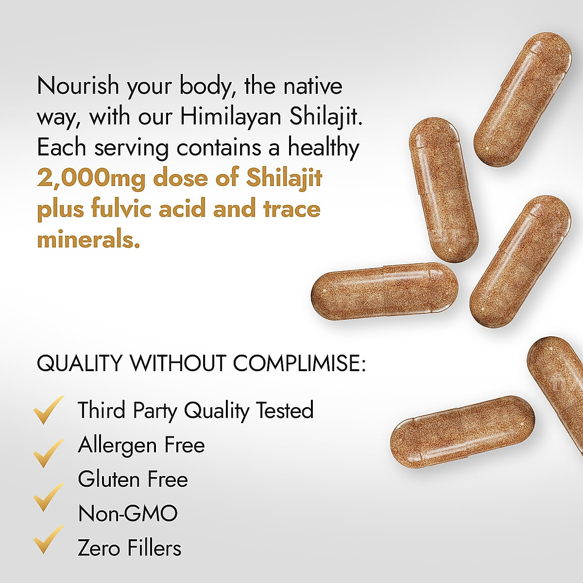 (2 Bottles) Shilajit Supplement for Men & Women | Shilajit Pure Himalayan Organic (2,000 mg) Natural Shilajit Capsules | Fulvic Acid Supplement | Rich with Trace Minerals | 120 Count.