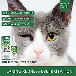 HXLYBD Dog Eye Drops, Cat & Dog Eye Wash Drops Remove Eye Tear Marks Dirt for Dogs & Cat, Gentle Eye Drops for Dogs and Cats Soothe Irritated Eyes Remove Eye Discharge, Dirt and Tear Stains