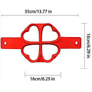 BRIFEEL Cook Silicone Pancake Mold, Flip and Cook Pancake Maker Fried Egg Non Stick Mold, Reusable Flip and Cook Pancake Batter Dispenser, Multiple Shapes Available (D 2pcs)