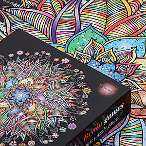 Bgraamiens Puzzle-Flower Whisper-1000 Pieces Round Puzzle Color Challenge Jigsaw Puzzles for Adults and Kids