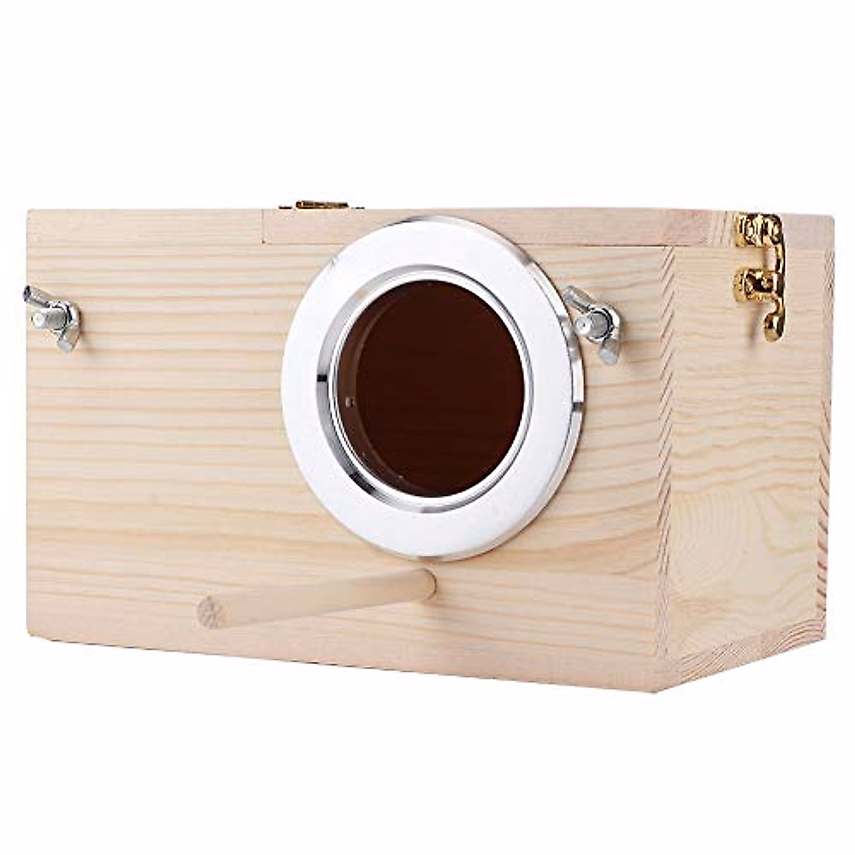 Bird Breeding Box, 12x12x19.5 cm Wooden Bird House, Pet Incubation Nesting Box for Outdoor Garden Decoration, Upper Cover Can be Opened