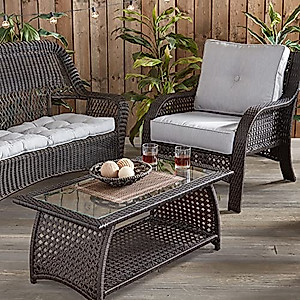 Greendale Home Fashions Outdoor 2-Piece Sunbrella Fabric Deep Seat Cushion Set, Concrete