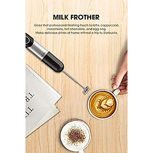 KOIOS 800W Immersion Hand Blender, Multifunctional 5-in-1 Low Noise Stick Mixer, 9-Speed, Stainless Steel, Titanium Plated Blade, includes 600ml Mixing Beaker, 800ml Chopper, Whisk Attachment, and Milk Frother