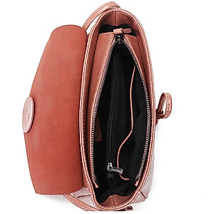 JeHouze Women's Leather Messenger Small Crossbody Handbag Shoulder Purse (Pink)