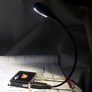Hanerdun® Bright LED USB Lamp Light Reading Lamp for Laptop Flexible Neck Black