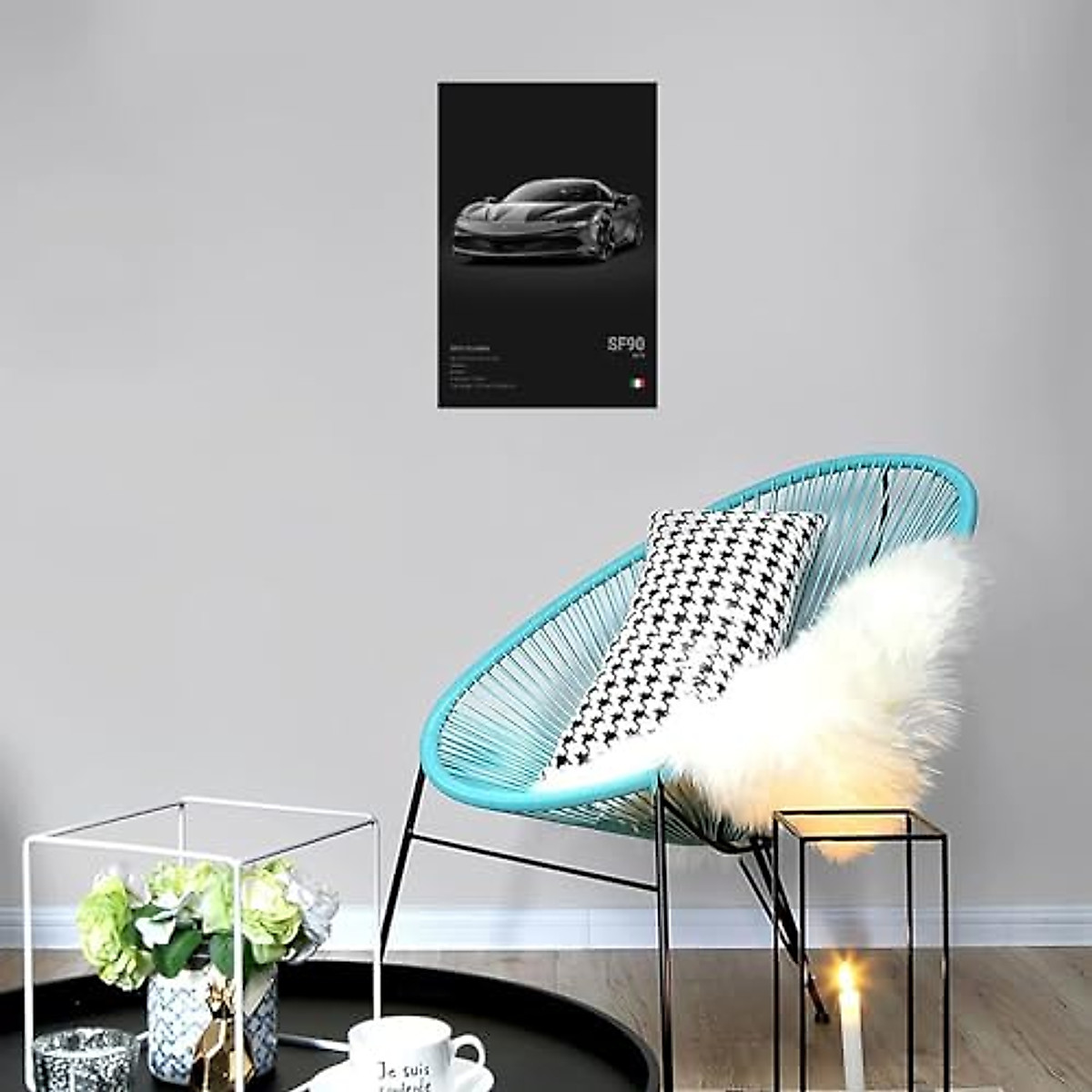 Car Poster Ferrari F40 Supercar Posters Racing Car Canvas Wall Art For Boy's Bedroom SuperCar Wall Decor Unframe-style 12x18inch(30x45cm)