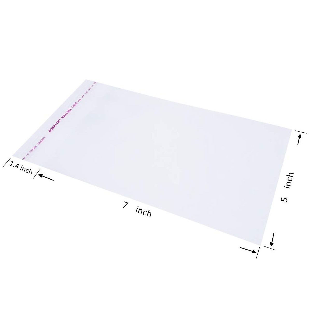 Wowfit 200 Count 5x7 inches Clear Cellophane Plastic Bags, Resealable Self-Sealing Cello Bags Good for Cookies, Decorative Wrappers, Party Favors, Candy and More