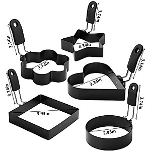 Egg Rings for Frying Eggs Nonstick 5 Packs Egg Ring Stainless Steel Pancake Molds Omelet And Egg Rings for Griddle
