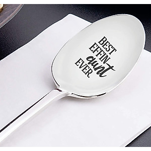 Aunt gifts for christmas - Best aunt Ever Gifts - Best auntie ever - Aunt gifts from niece - Best Effin Aunt Ever - Aunt announcement gifts - Engraved Coffee Spoon for Aunt - Best Aunt Gifts #SP9