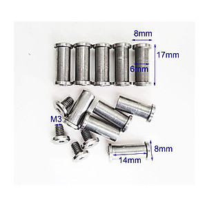 AOHOCA Pocket Knife Pivot Pin,Folding Knives Screw and Bolts,EDC Knifemakers Corby Fasteners Rivets,DIY Knife Handle Studs,Pack of 10 (0.236")