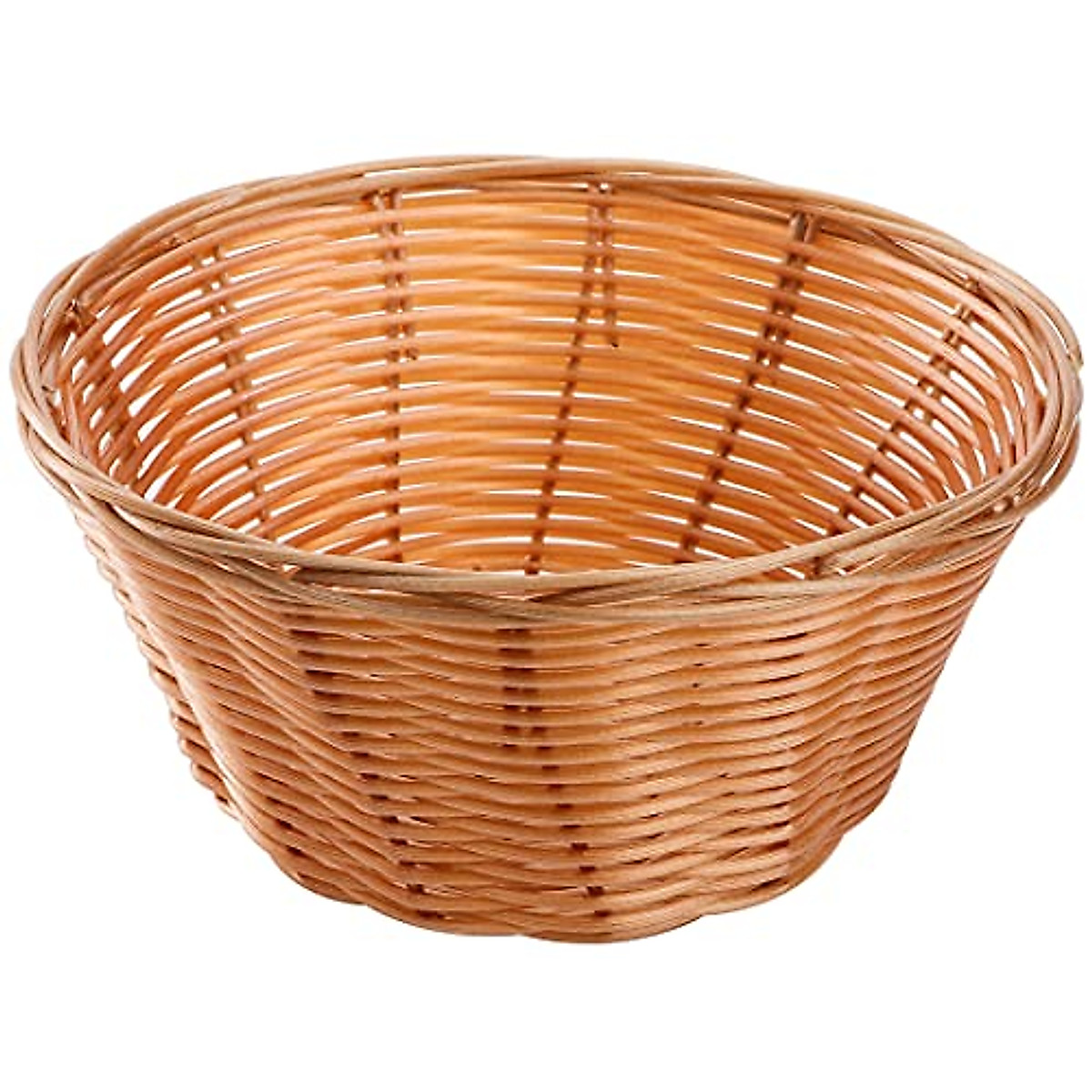 Yesland 12 Pack Plastic Round Basket Small Gift Baskets - 7 Inch Woven Bread Roll and Food Serving Baskets - Food Storage Basket Bin for Kitchen, Restaurant, Centerpiece Display, Christmas Gifts