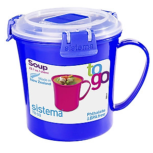 Sistema Microwave Plastic Soup Mug, 2.8 Cup, Medium