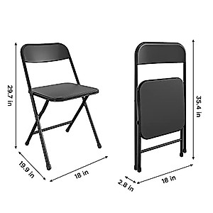 CoscoProducts COSCO Indoor/Outdoor Solid Resin Folding Table & Chair Dining Set, Perfect for Everyday Use, Hosting, Game Night, or Holiday Celebrations, 5-Piece, Black