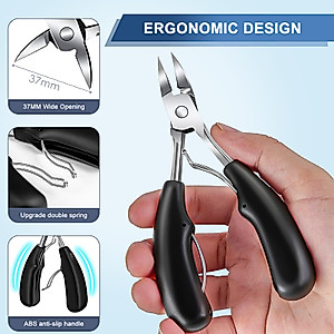 Upgrade Toenail Clippers for Seniors Thick Toenails, Nail Clippers for Men Thick Nails with Wide Opening, Professional Extra Large Heavy Duty Cutter Toe Nail Clippers for Seniors