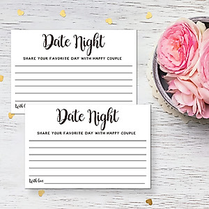 Antgiftshop 50 Date Night Ideas Cards, Wedding Advice Cards for Bridal Shower, Married Couples, Bride and Groom, 4x6 inch
