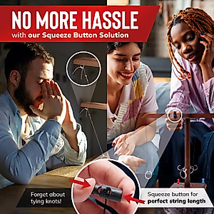 Ring Toss Game for Adults - Hook and Ring Game String - 2 to 4 Players, Fast & Easy String Adjustment, Instructions for Easy Assembly, Sturdy Design, Special Buyer Bonuses - Ring Hook Game