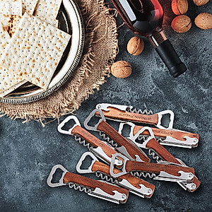 Set of 8 Groomsmen, Best Man Groom, Corkscrew and Multi Tool Groomsmen Gifts Wooden Wine Beer bottle opener for Proposal Bachelor Party Weddings