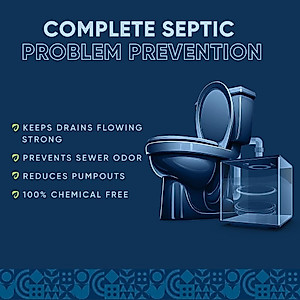 Septic Tank Treatment -1 Gallon Professional Grade Liquid | Live Bacteria & Enzyme Formula - Erase Septic Odor & Prevent Septic Backups