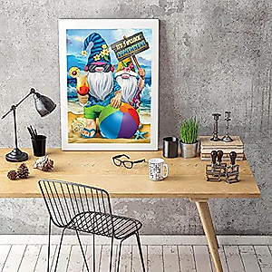 Beach Diamond Painting Kits for Adults,Gnome Diamond Art for Relaxing,Parents-Children Interrction,Gift,Home Decoration(12x16")