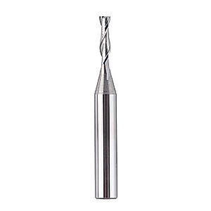 SpeTool CNC Spiral Router Bits with Up Cut 1/8 inch Cutting Diameter, 1/4 inch Shank HRC55 Solid Carbide End Mill for Wood Cut, Carving