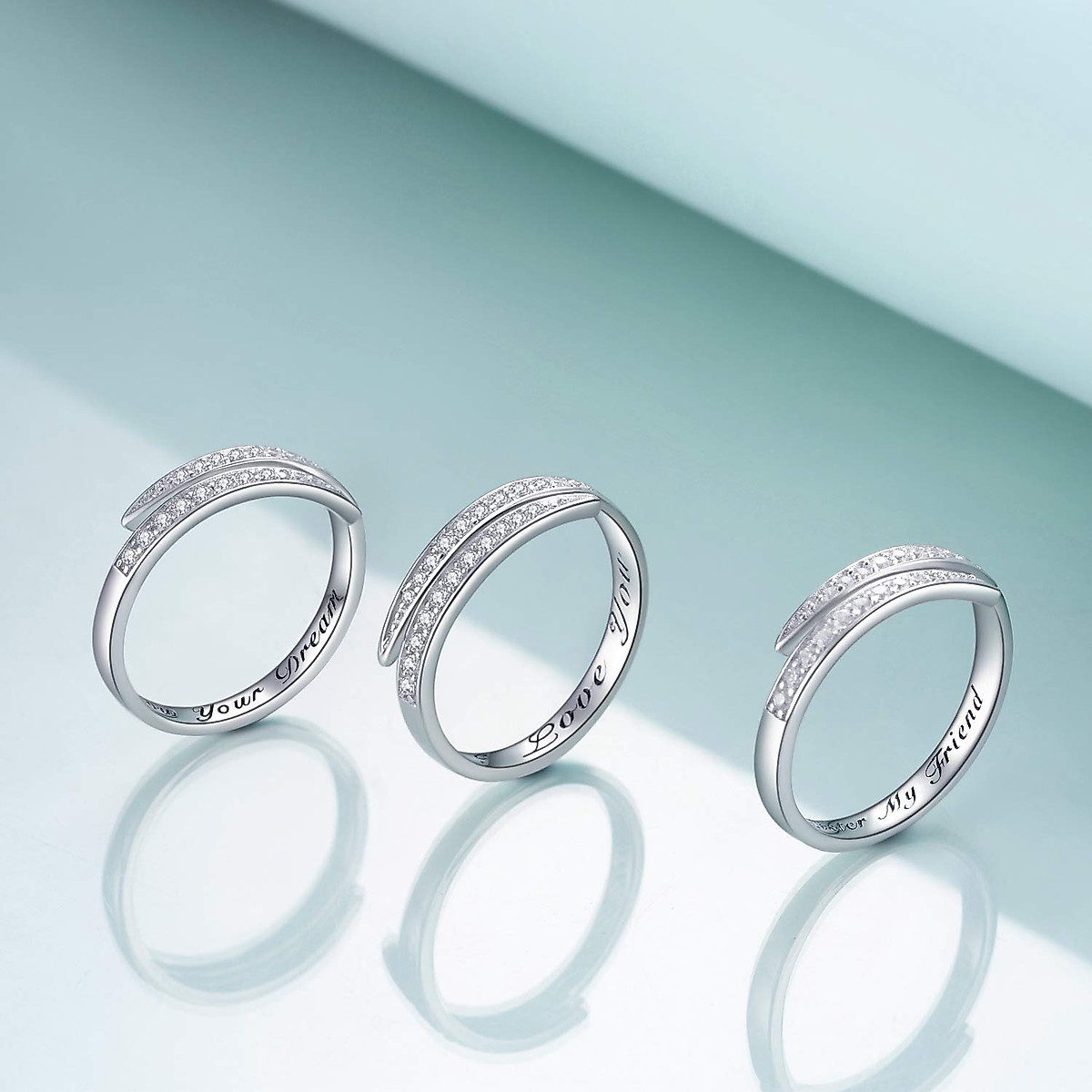 AXELUNA 925 Sterling Silver Sister Ring Adjustable My Sister My Friend Jewelry Gifts for Women