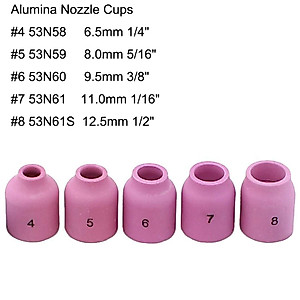 Zinger 37pcs TIG Welding Torch Gas Lens Kit Accessories for DB SR WP 9 20 25 Tig Welding Torch,with #10 Pyrex Cup+Alumina Nozzle+Collet+Gas Lens Collets Body +Cup Gasket etc