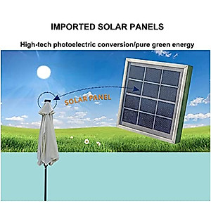 ZJDU 8.2 Ft Solar Powered Outdoor Market Patio Table Umbrella,Table Market Umbrella, 30 LED Lighted Patio Umbrella, with LED Lights and Tilt,for Garden, Deck, Backyard, Pool and Beach,Brown