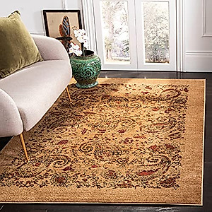 SAFAVIEH Lyndhurst Collection 10' Round Beige / Multi LNH224A Traditional Paisley Non-Shedding Dining Room Entryway Foyer Living Room Bedroom Area Rug