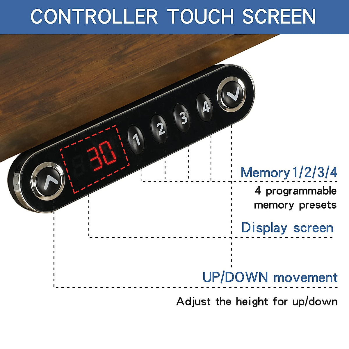 bilbil L-Shaped Electric Height Adjustable Standing Desk 59 Inches, Stand Up Rising Table for Home Office with Splice Board, Black Frame and Rustic Brown Top