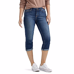 Lee womens Flex Motion Regular Fit 5 Pocket Capri Jeans, Bewitched, 18 US