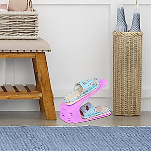 Shoe Slots, Adjustable Double Layer Storage Shoe Organizer Holder, Shoe Rack Holder 3-Level for Closet Organization Ruliyeefu