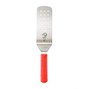 Mercer Culinary Millennia Perforated Turner, 8 Inch x 3 Inch, Red