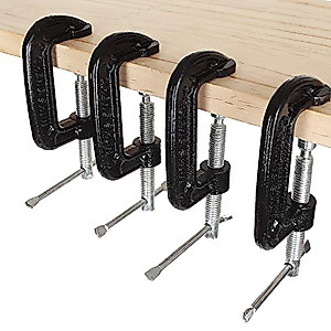 C-Clamp 2 Inch 14 Pieces G Clamp Set for Woodworking, Welding, and Building, 2 Inch Jaw Opening, Throat Depth 1-3/8 Inch