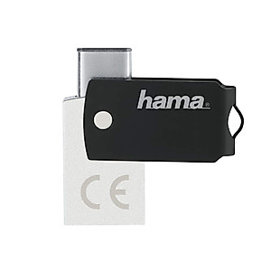 Hama 114975 C-Turn FlashPen 16 GB Type C USB 3.0 Flash Drive - Black/Silver