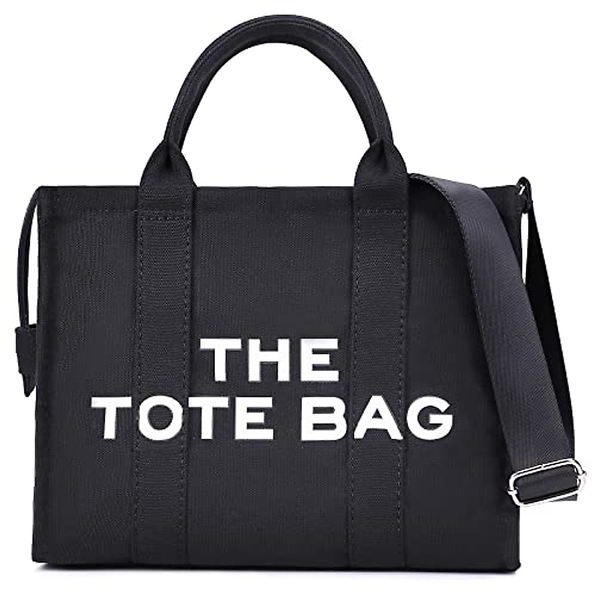 JQWSVE Canvas Tote Bags for Women Handbag Tote Purse with Zipper Canvas Crossbody Bag for Office, Travel, School