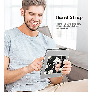 MoKo Case for 6.8" Kindle Paperwhite (11th Gen 2021) and Kindle Paperwhite Signature Edition, Slim PU Shell Cover Case with Auto-Wake/Sleep for Kindle Paperwhite 2021 E-Reader, Black & White Magnolia