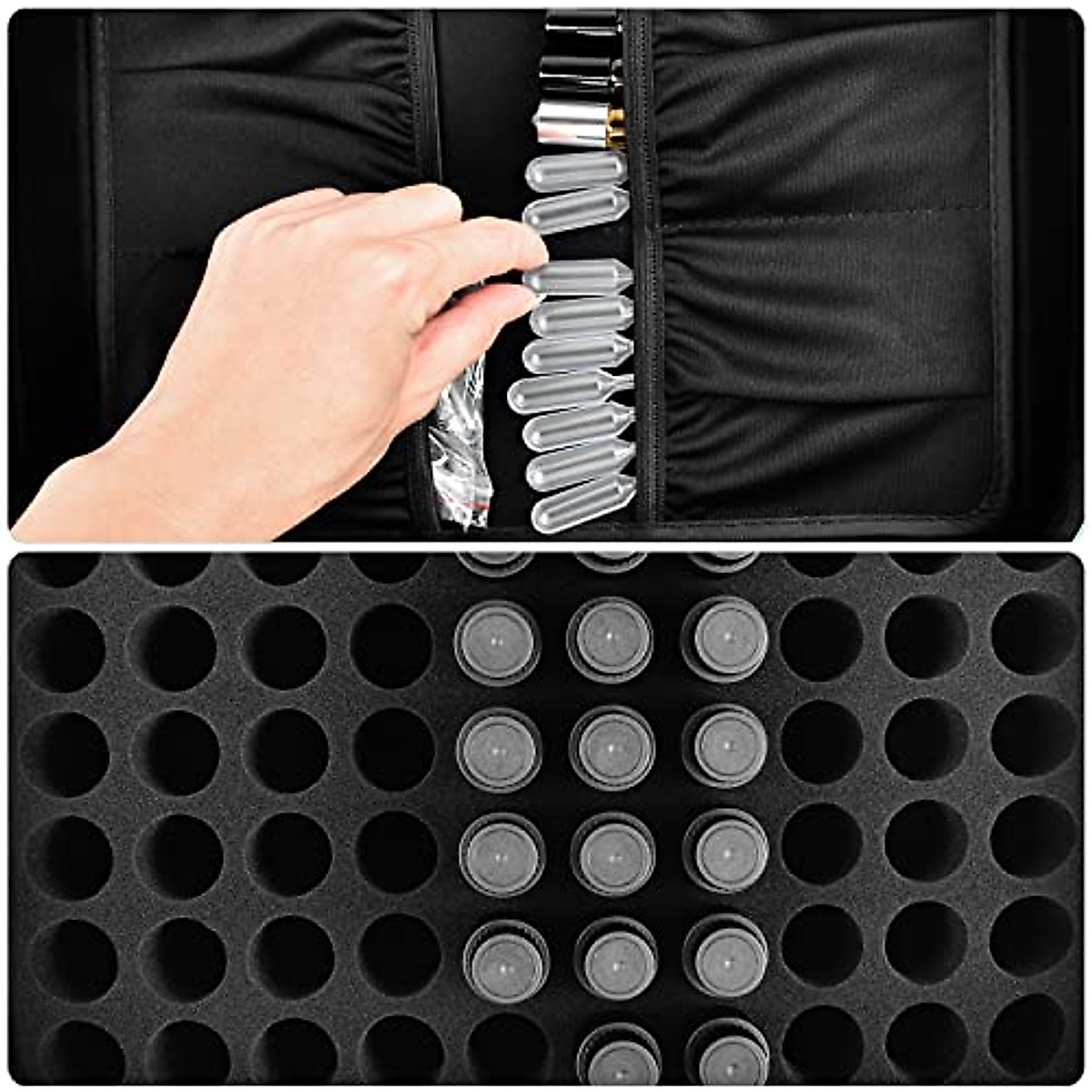 PAIYULE Essential Oils Storage Hold 70 Bottles - Carrying Hard shell Organizer Case for Artnaturals/for Young Living/for Radha/for Doterra Aromatherapy Essential Oils 5ml, 10ml, 15ml - Lavender