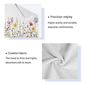 Flradish Watercolor Flowers Butterflies Towels 3 Pack Bath Towels for Bathroom Set Soft Cotton Highly Absorbent Lightweight & Quickdry Towel Set 1 Bath Towel,1 Hand Towel,1 Washclothe