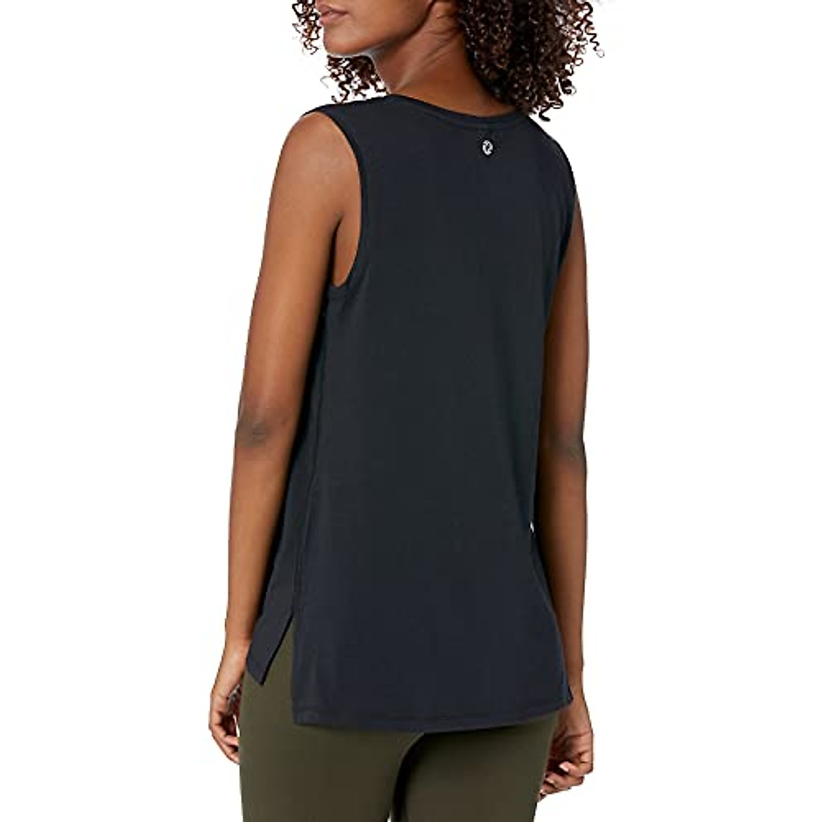 Amazon Essentials Women's Soft Cotton Standard-Fit Yoga Tank (Available in Plus Size) (Previously Core 10), Black, X-Large