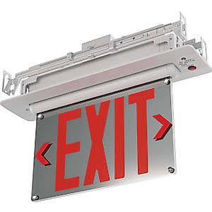 Lithonia Lighting BE W R UM M2 BE Basics Edge-Lit Exit Sign, White with Red Letters, Universal Mount