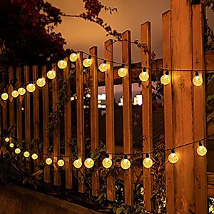 Battery Operated Globe String Lights - Indoor Outdoor String Lights Waterproof Crystal Globe Lights 8 Modes 30 LED Patio Lights with Timer for Garden Balcony Pergola Party Decor, Warm White, 2 Pack