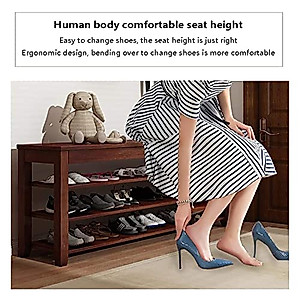 ALDEPO Shoe Cabinet Multi-Layer Solid Wood Shoe Changing Stool Simple Home Shoe Rack Corridor Sit-on Storage Bench Bedroom Bathroom Balcony Office Ballroom Plate S