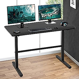 Adjustable Standing Desk, 47" Computer Desk Height Converter Large Desktop Stand Up Desk Fit Dual Monitor for Home Office,Black