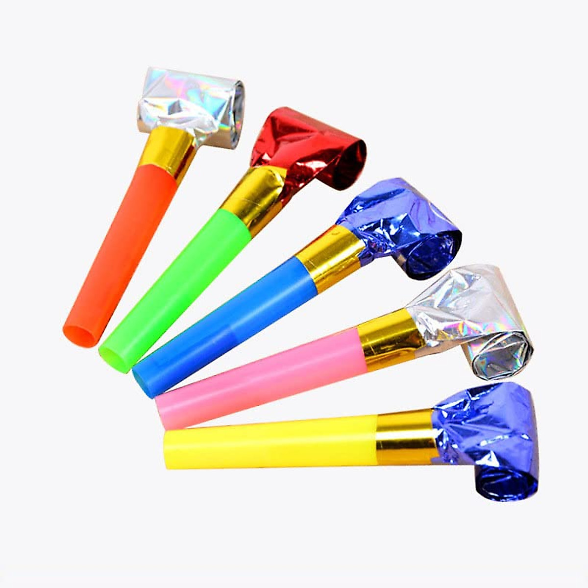 20 Pcs Blowouts Noisemakers Funny Party Blowouts Blow Horns Birthday Party Colorful Noisemakers Whistles Noise Makers for Birthday Sporting Events Graduation Wedding Party Supplies