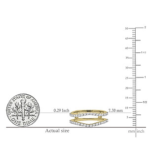 Dazzlingrock Collection 0.50 Carat (Cttw) Round White Diamond Double Enhancer Guard Wedding Band for Women in 10K Yellow Gold Size 6