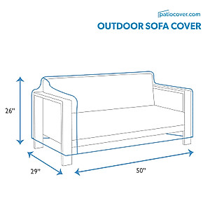 Patio Small Outdoor Loveseat Cover - Outdoor Patio Loveseat Washable - Heavy Duty Furniture 29x50x26 Inch Combo Cover