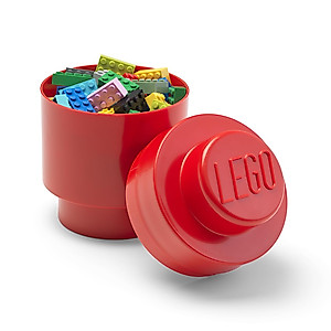LEGO Red Storage Box Brick 1 Round Bright